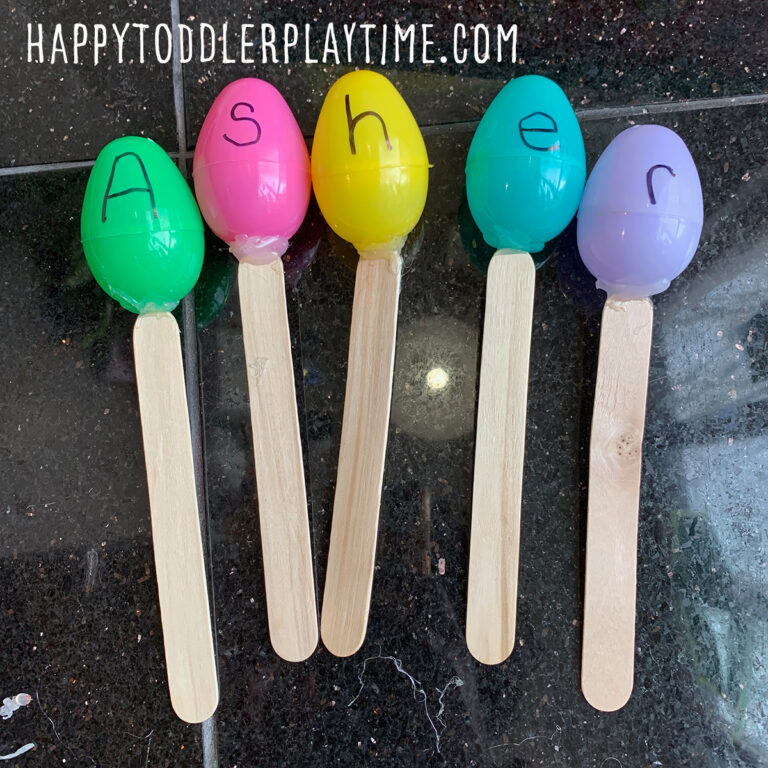 Easter Egg Name Activity for Preschoolers - Happy Toddler Playtime