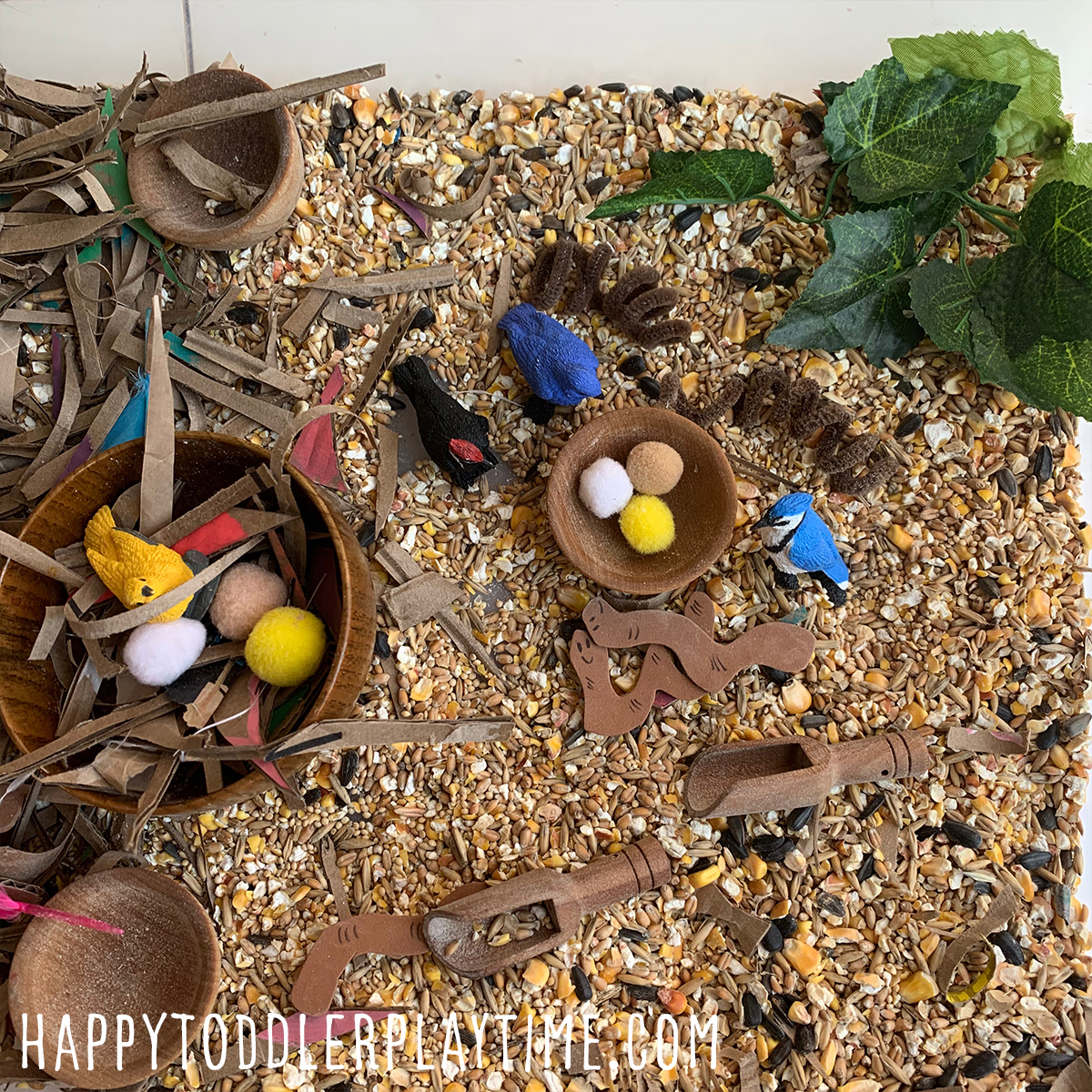 Beautiful Birds Sensory Bin for Kids - Happy Toddler Playtime