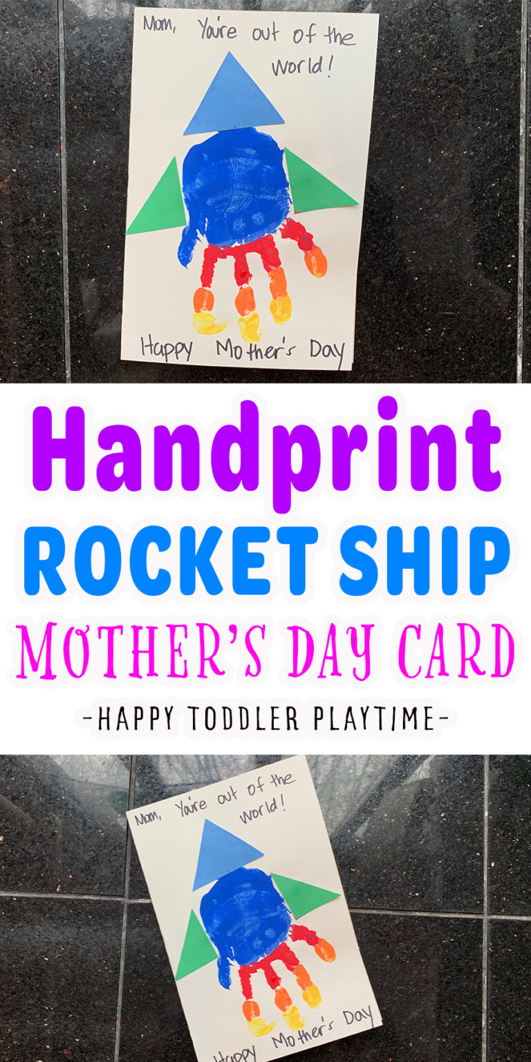 Handprint Rocket Ship Mother's Day Card - Happy Toddler Playtime