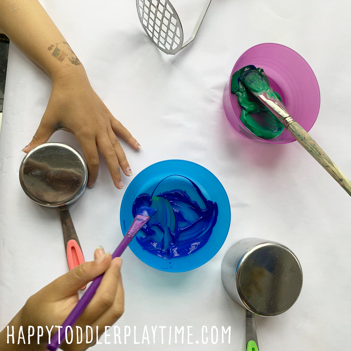 Kitchen Tool Stamping Earth Day Craft for Kids - Happy Toddler Playtime