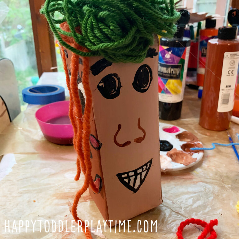 Milk Carton Faces Craft - Happy Toddler Playtime