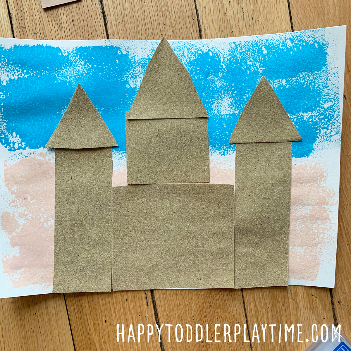 Sandpaper Sandcastle Craft - Happy Toddler Playtime