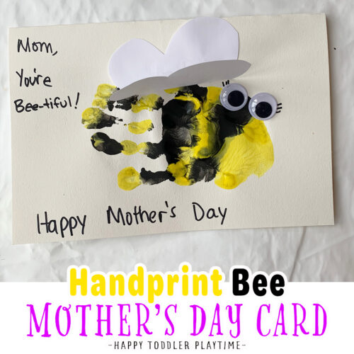 Handprint Bee Mother's Day Card - Happy Toddler Playtime