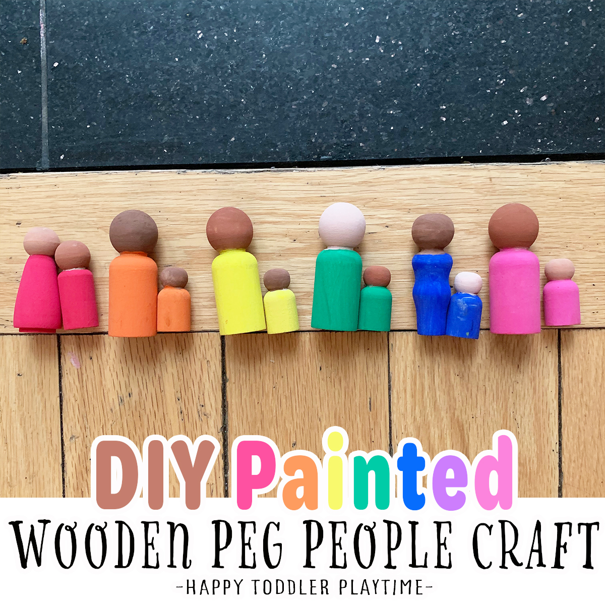 DIY Painted Peg People Craft - Happy Toddler Playtime