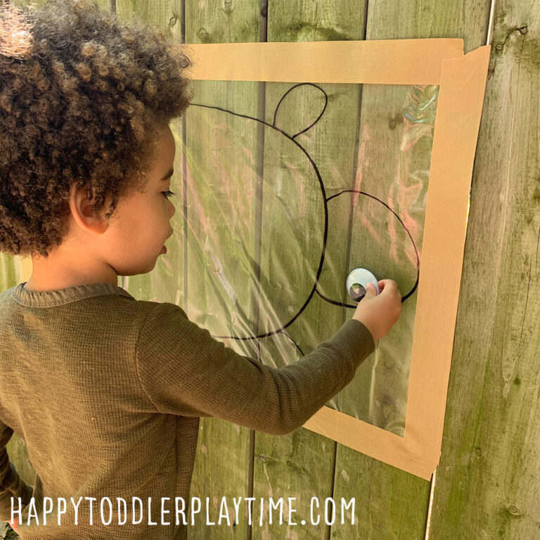 Nature Turtle Sticky Wall: Outdoor Activity - Happy Toddler Playtime