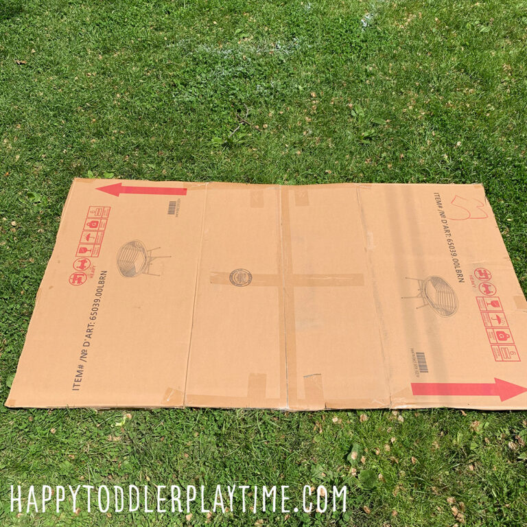 DIY Cardboard Tent Craft - Happy Toddler Playtime