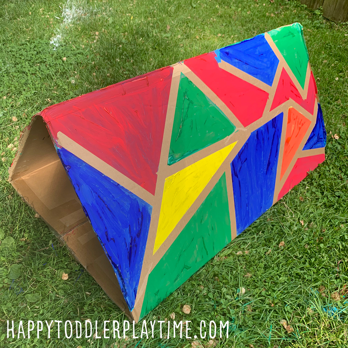 DIY Cardboard Tent Craft - HAPPY TODDLER PLAYTIME