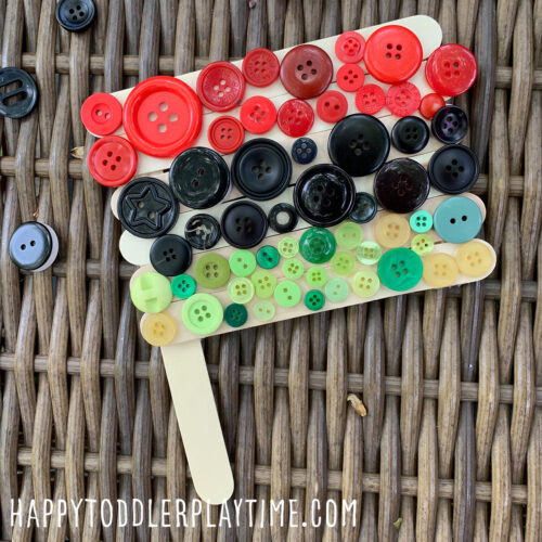 Juneteenth Button Flag Craft - Happy Toddler Playtime
