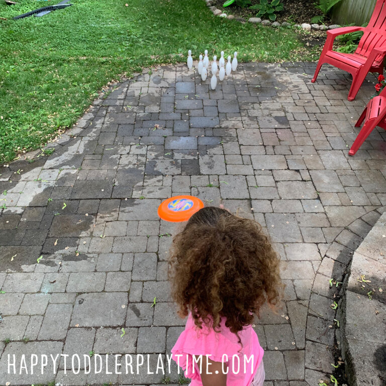 Frisbee Bowling for Kids - Happy Toddler Playtime