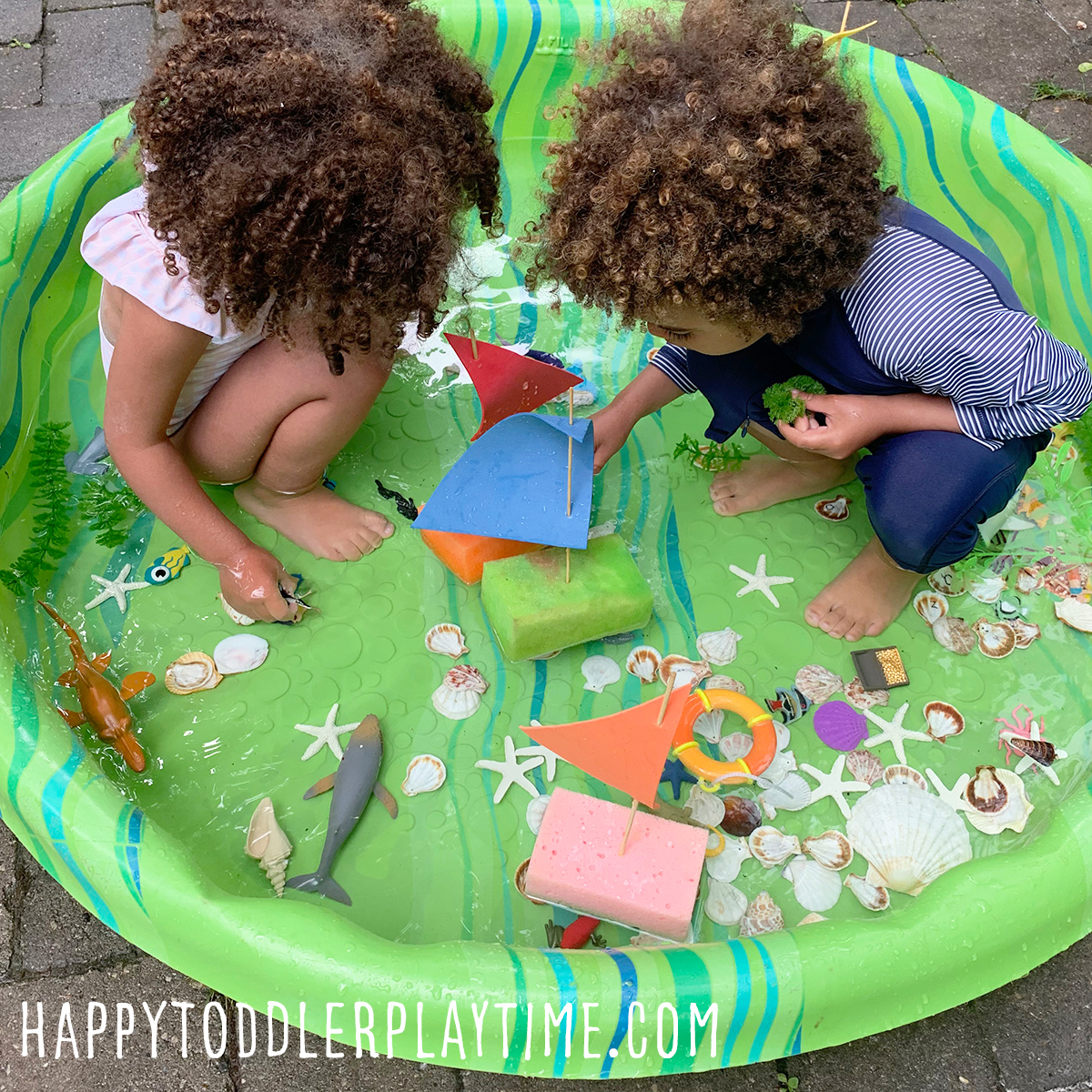 Sponge Boats Sensory Bin - Happy Toddler Playtime