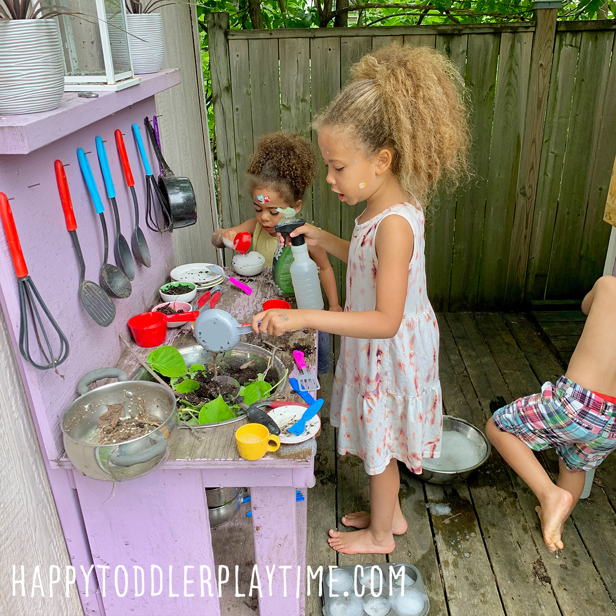 Mud Kitchen Set Up For Kids - Happy Toddler Playtime