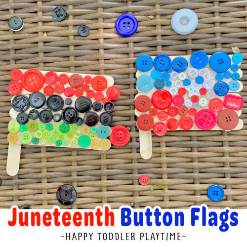 Juneteenth Button Flag Craft - Happy Toddler Playtime