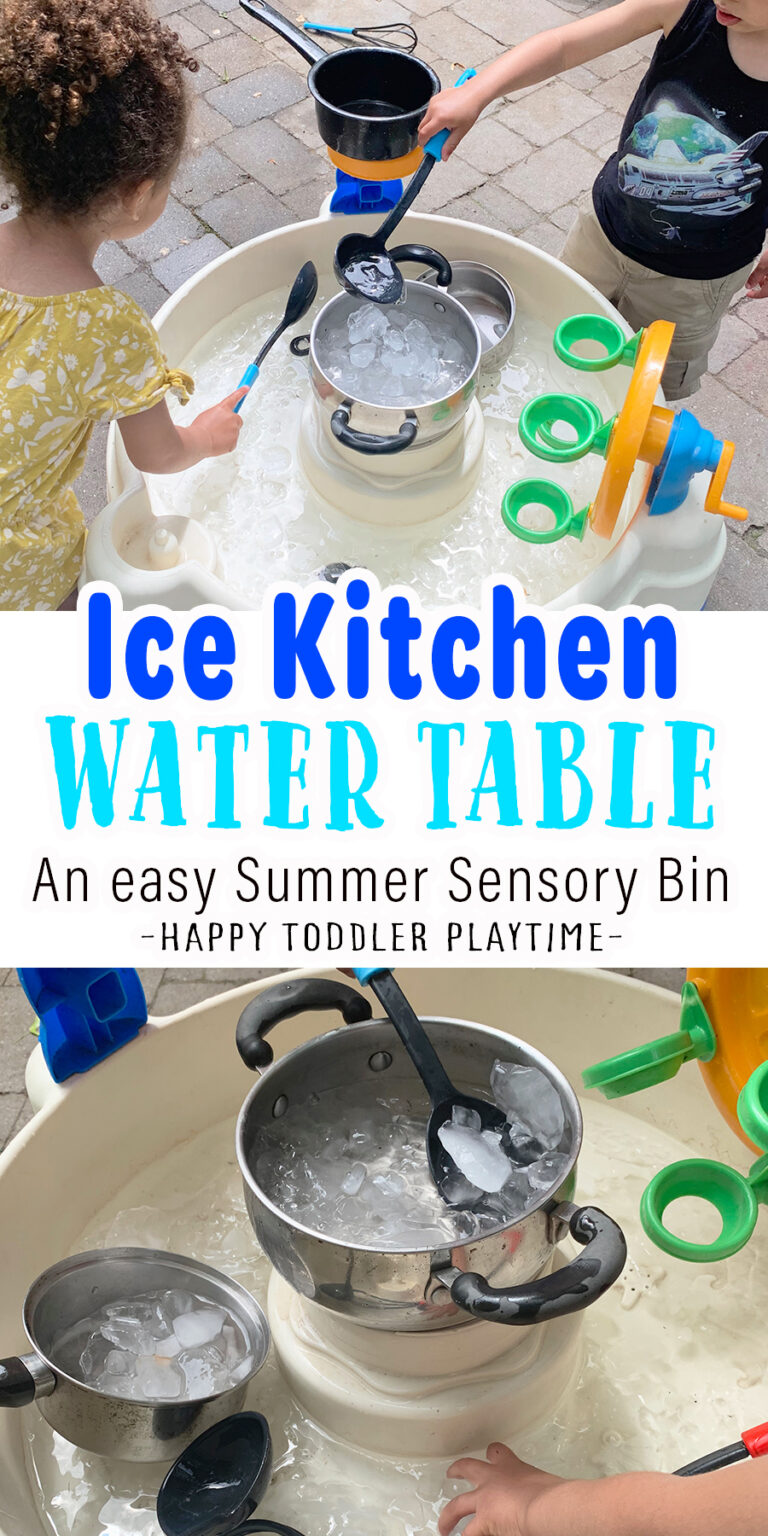 Ice Kitchen Water Table: Summer Sensory Bin - Happy Toddler Playtime