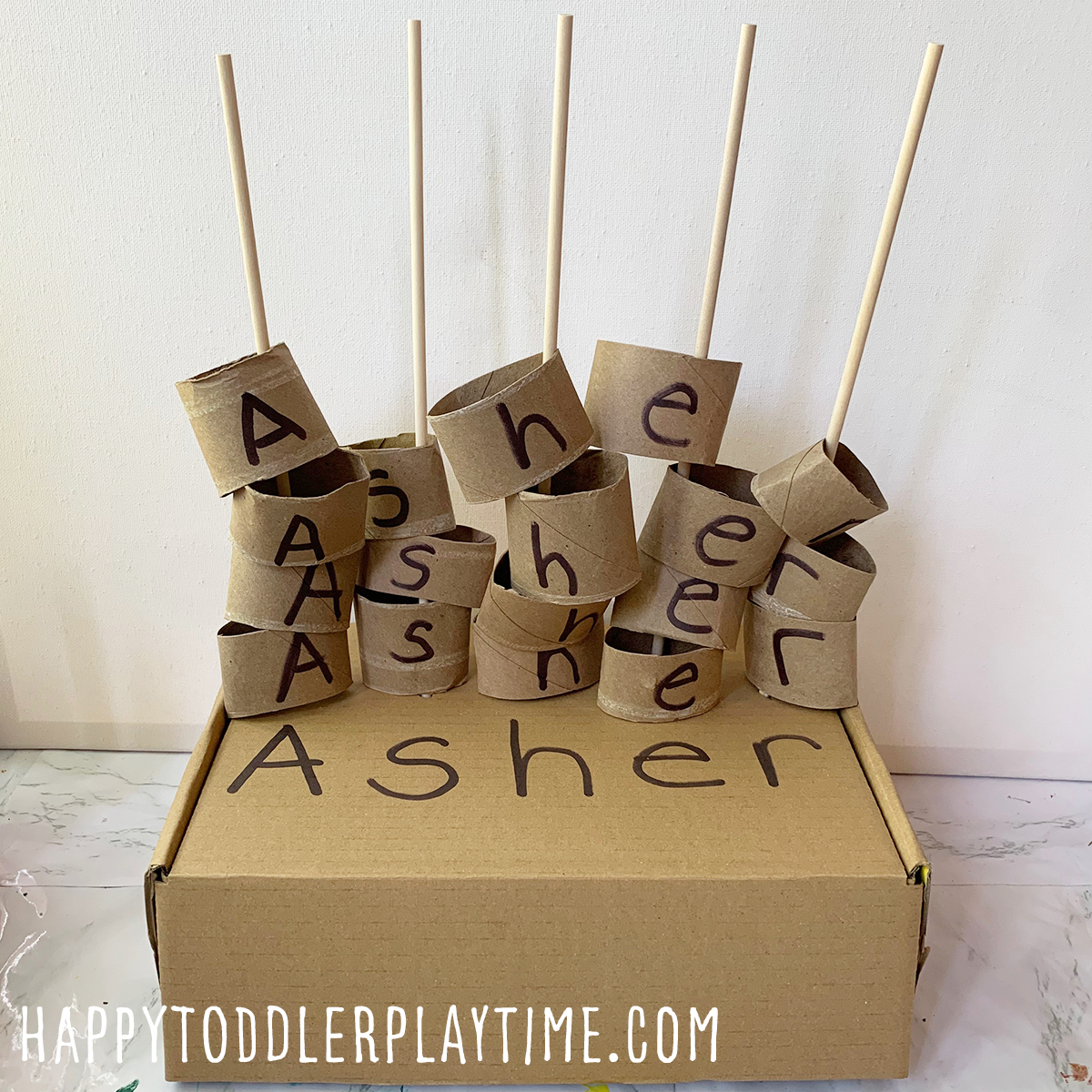 TP Name Sort Activity for Preschoolers - Happy Toddler Playtime