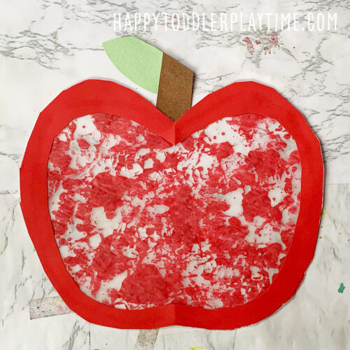 Painted Apple Suncatcher Craft for Kids - Happy Toddler Playtime