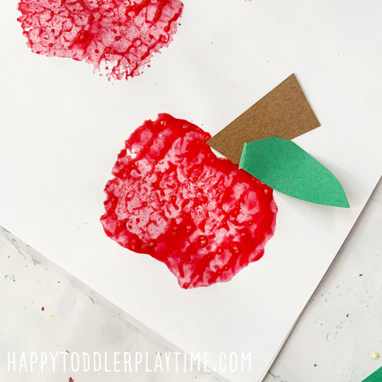 Apple Sponge Stamping Craft - Happy Toddler Playtime