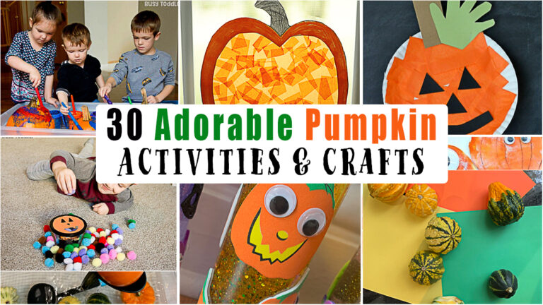 30+ Cute & Easy Pumpkin Crafts & Activities for Kids - Happy Toddler ...