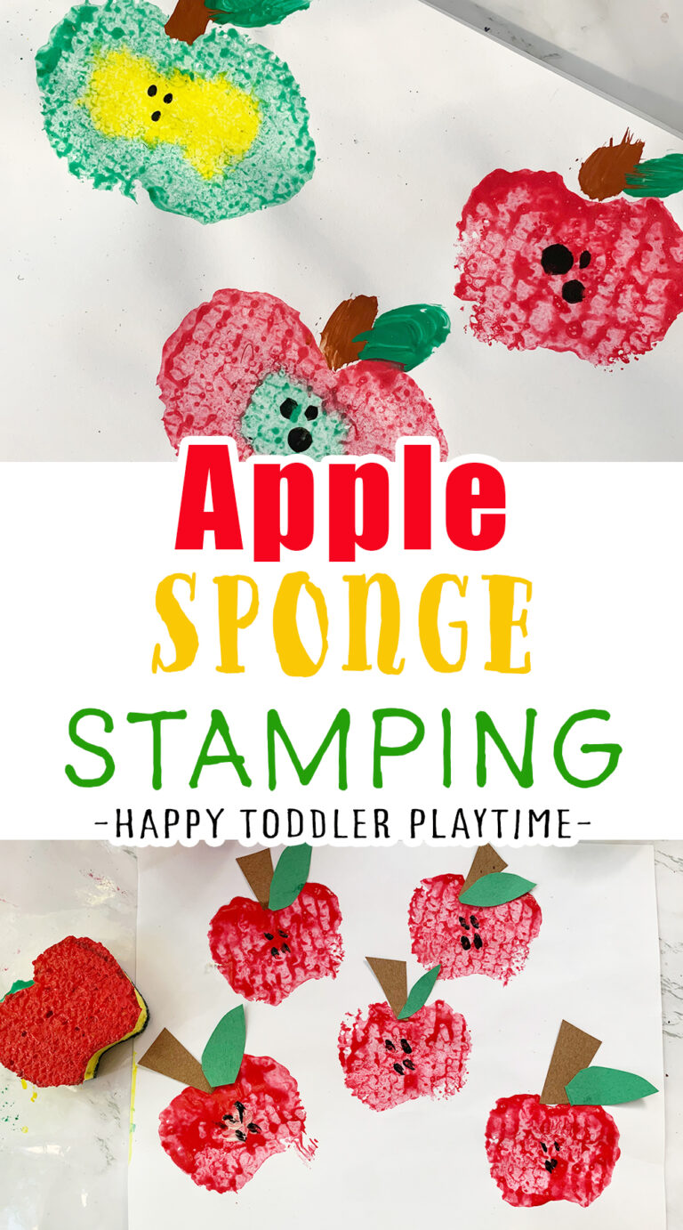 Apple Sponge Stamping Craft - Happy Toddler Playtime