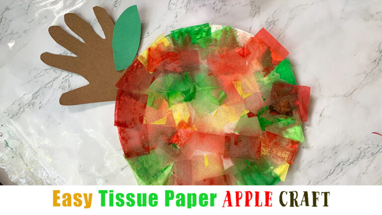 Tissue Paper Apple Craft - Happy Toddler Playtime