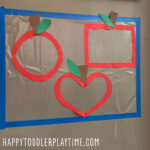 Apple Shapes Sorting Sticky Wall - Happy Toddler Playtime