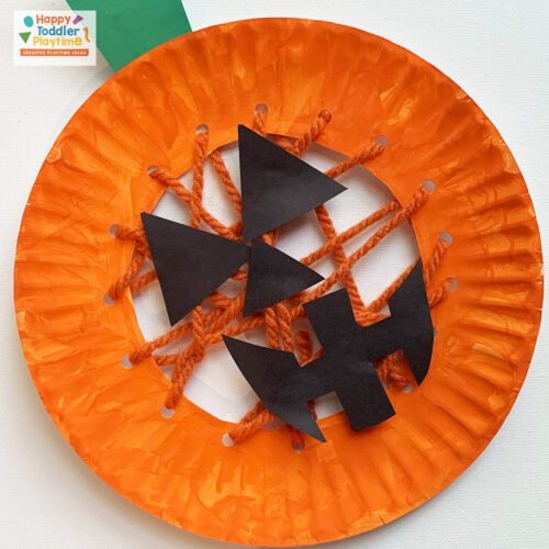 Yarn Lacing Pumpkin Craft for Kids - Happy Toddler Playtime