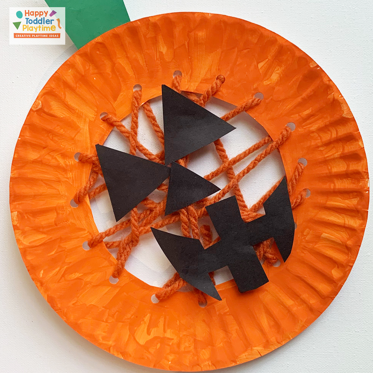 Yarn Lacing Pumpkin Craft for Kids - Happy Toddler Playtime