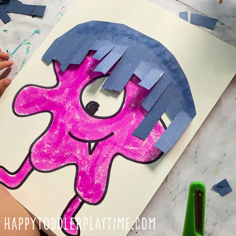 Monster Haircuts Cutting Activity - Happy Toddler Playtime