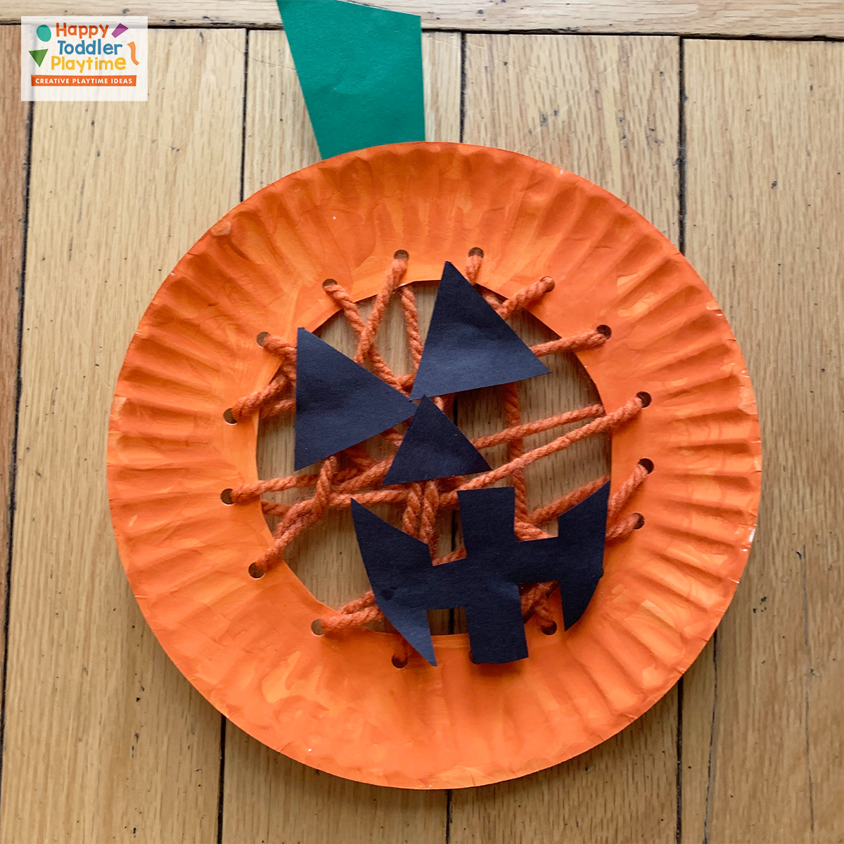 Yarn Lacing Pumpkin Craft for Kids - Happy Toddler Playtime