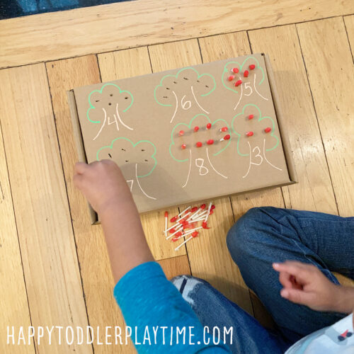 Apple Tree Q-Tip Counting Activity for Preschoolers - Happy Toddler ...