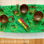 Magnetic Apple Sorting Sensory Bin - Happy Toddler Playtime