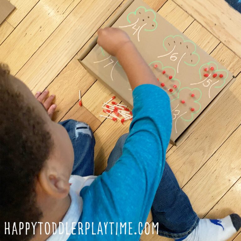 Apple Tree Q-Tip Counting Activity for Preschoolers - Happy Toddler ...