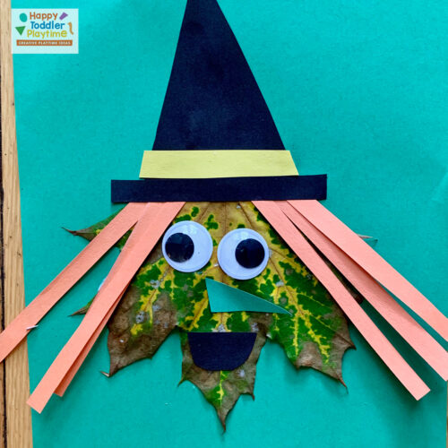 Easy Leaf Witch Halloween Craft - Happy Toddler Playtime