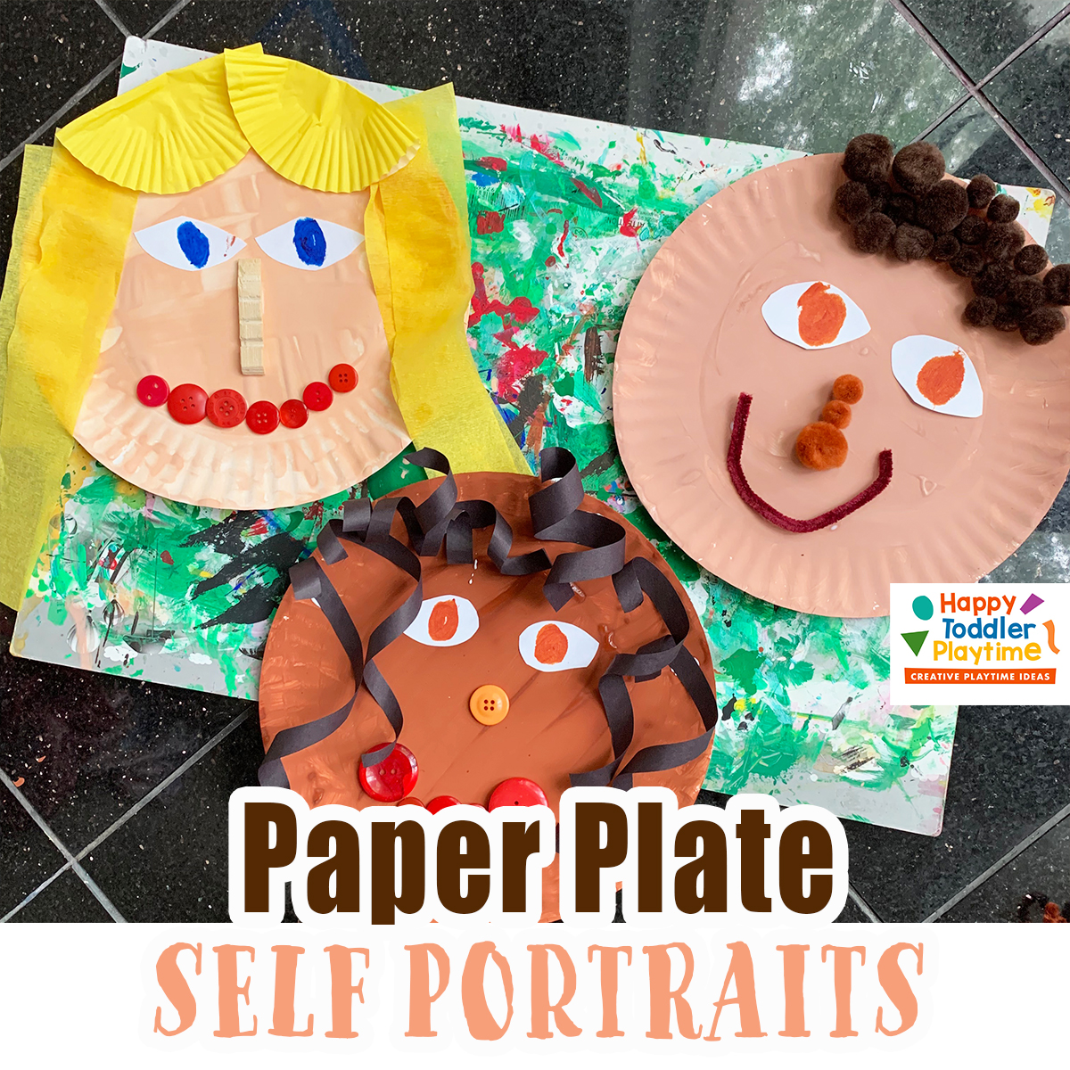 Paper Plate Self Portrait Craft for Preschoolers - Happy Toddler Playtime