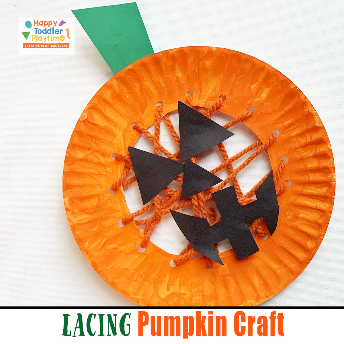 Yarn Lacing Pumpkin Craft for Kids - Happy Toddler Playtime