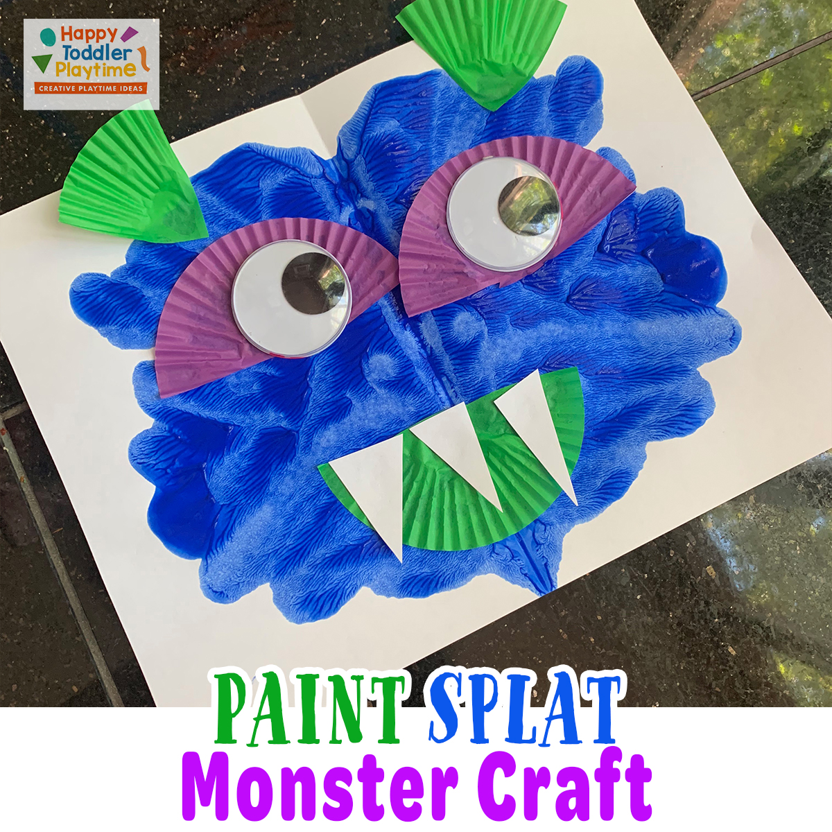 Paint Splat Monster Halloween Craft - Happy Toddler Playtime