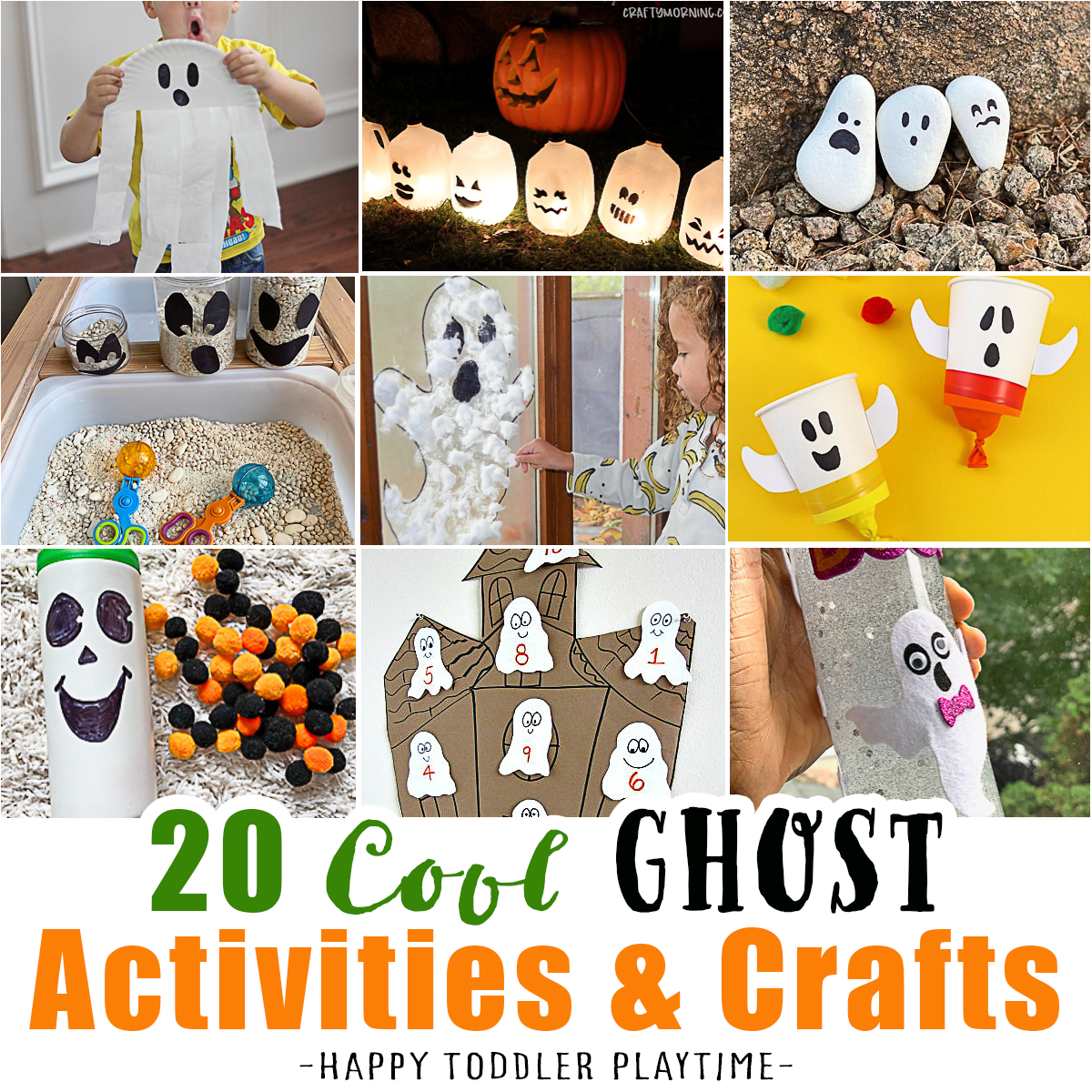 20 Cool Ghost Crafts & Activities for Toddlers & Preschoolers - Happy ...