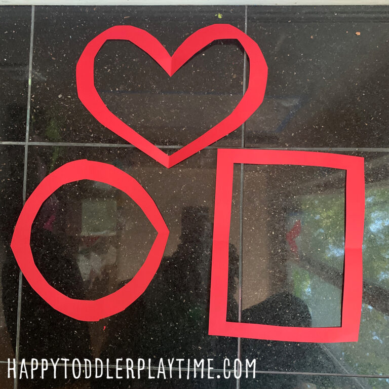 Apple Shapes Sorting Sticky Wall - Happy Toddler Playtime