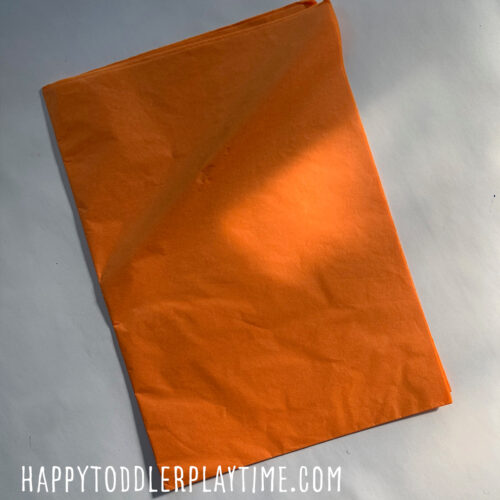 Scrunched Paper Pumpkin Craft - Happy Toddler Playtime