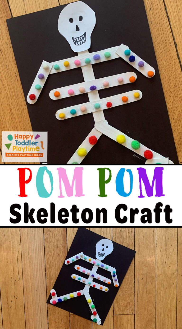 Pom Pom Skeleton Craft for Kids - Happy Toddler Playtime