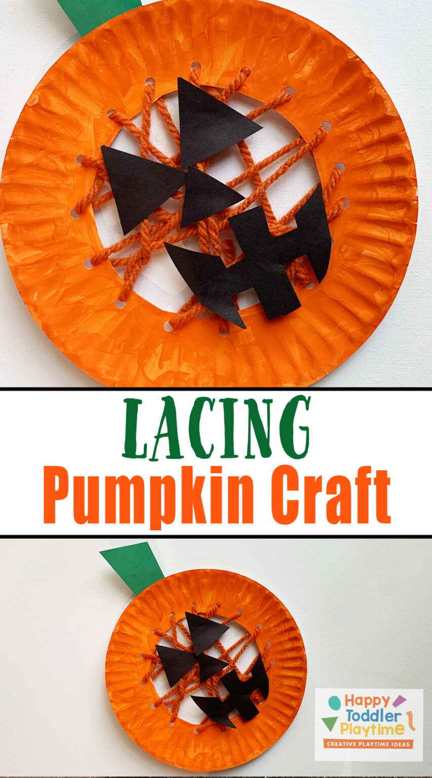 Yarn Lacing Pumpkin Craft for Kids - Happy Toddler Playtime