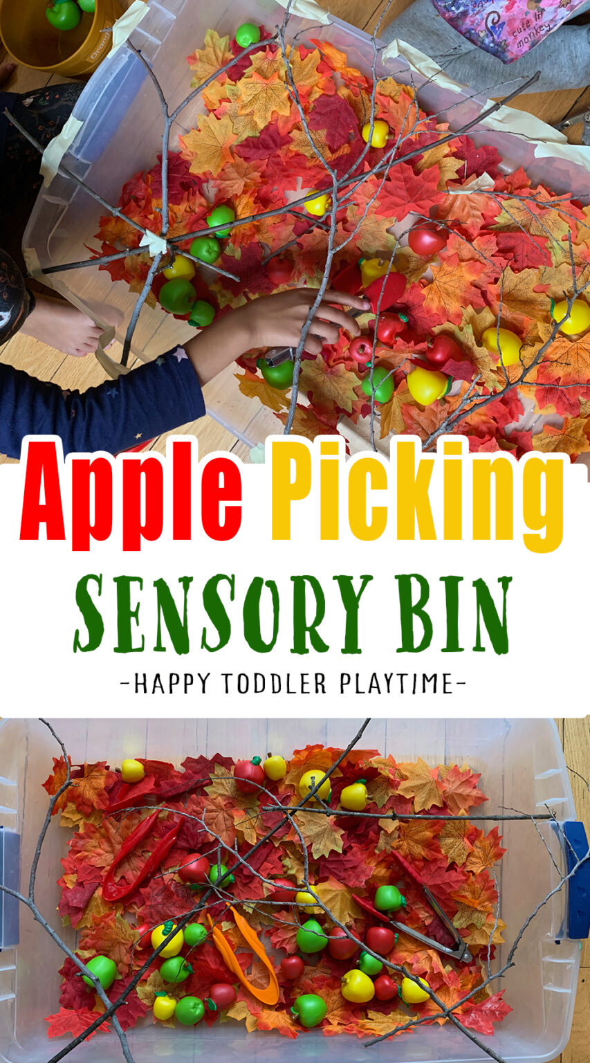 Apple Picking Sensory Bin - Happy Toddler Playtime