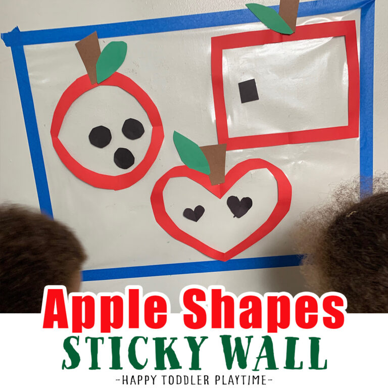 Apple Shapes Sorting Sticky Wall - Happy Toddler Playtime