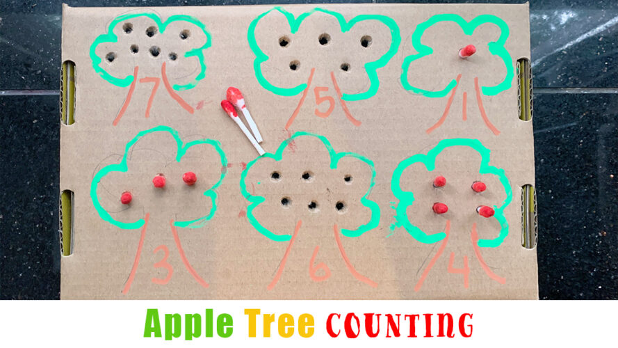 Apple Tree Q-Tip Counting Activity for Preschoolers - Happy Toddler ...