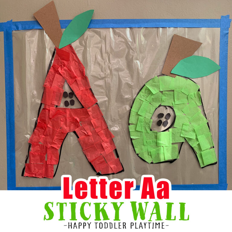 Letter Aa Sticky Wall Craft - Happy Toddler Playtime
