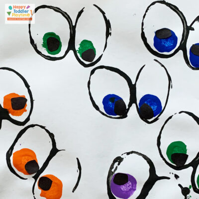 Toilet Paper Spooky Eyes Halloween Craft - Happy Toddler Playtime