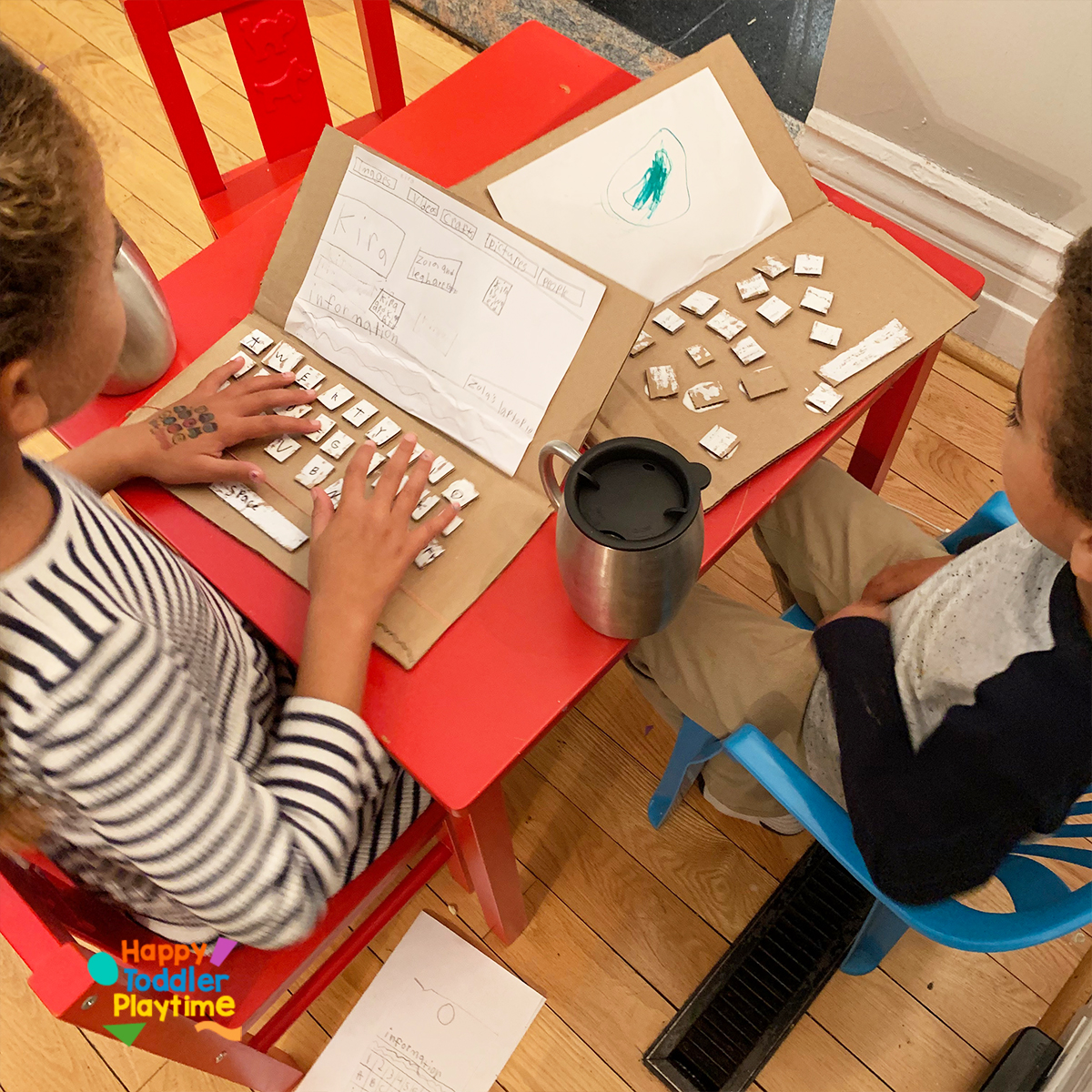 Cardboard Laptop Craft - Happy Toddler Playtime