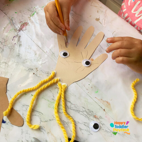 Handprint People Puppets Craft for Kids - Happy Toddler Playtime