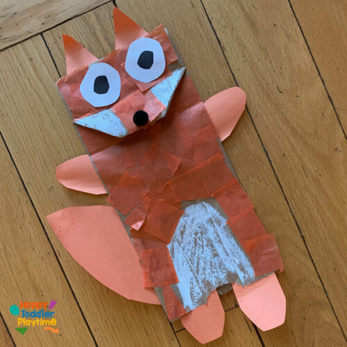 Paper Bag Fox Puppet Craft - Happy Toddler Playtime