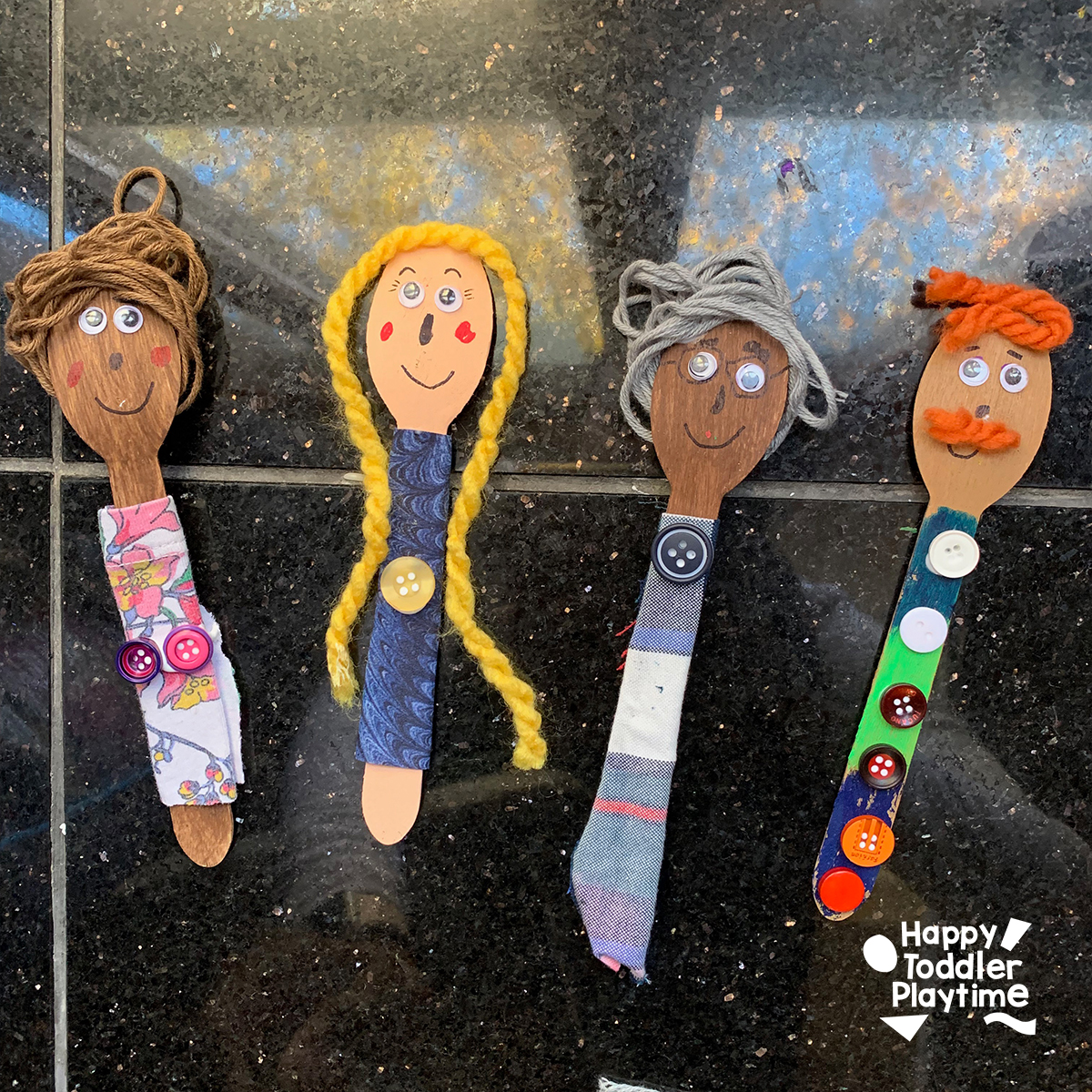 Wooden Spoon People Craft - Happy Toddler Playtime