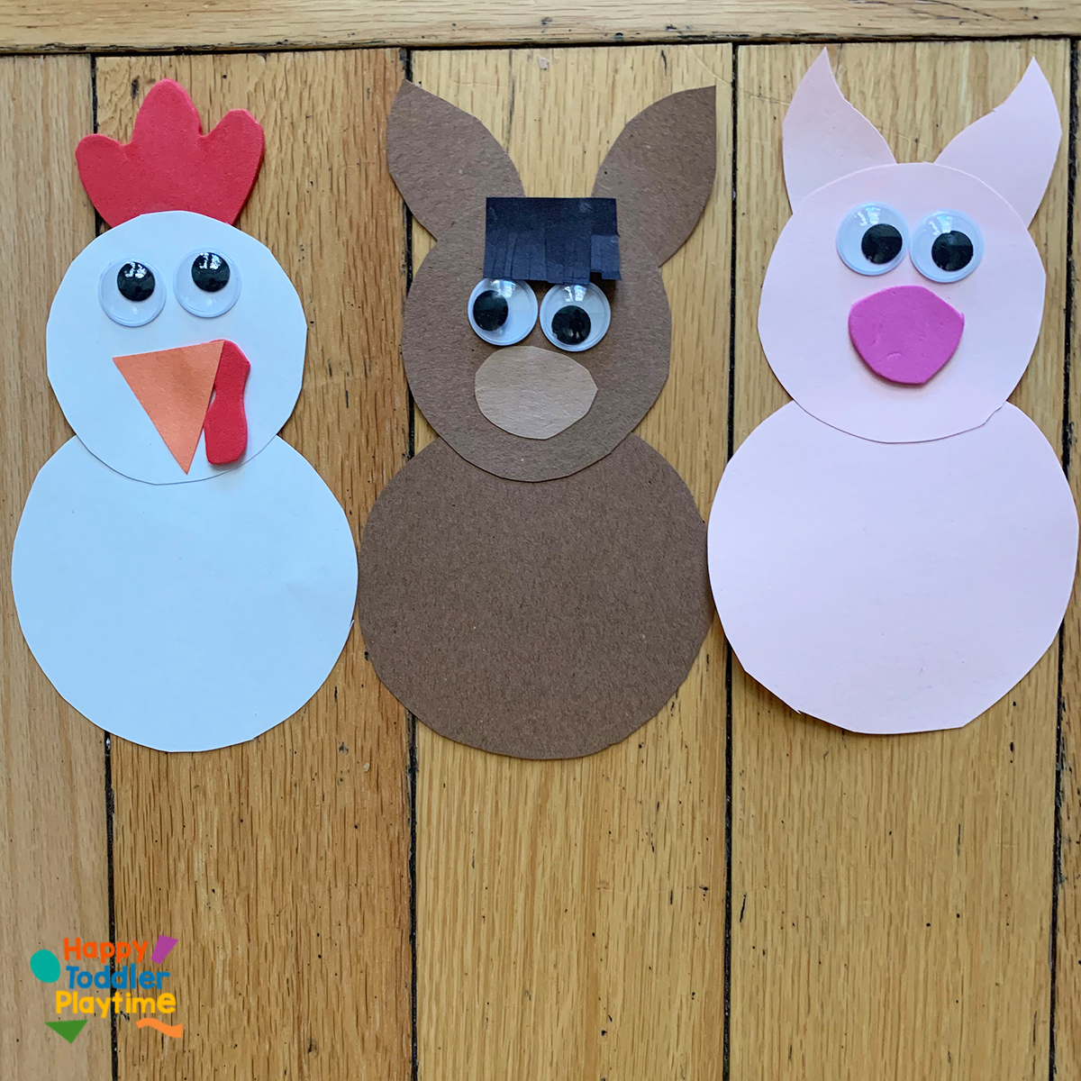 Farm Animal Finger Puppets Craft - Happy Toddler Playtime